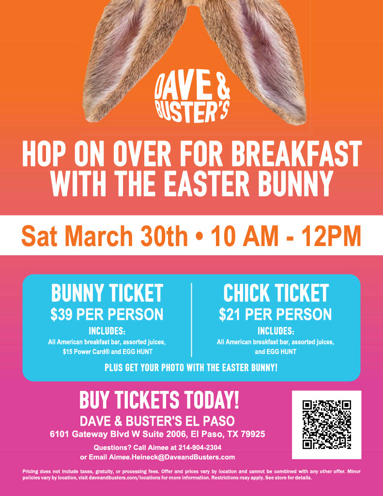 Hop On Over for Breakfast with the Easter Bunny! - ToDoElPaso.com