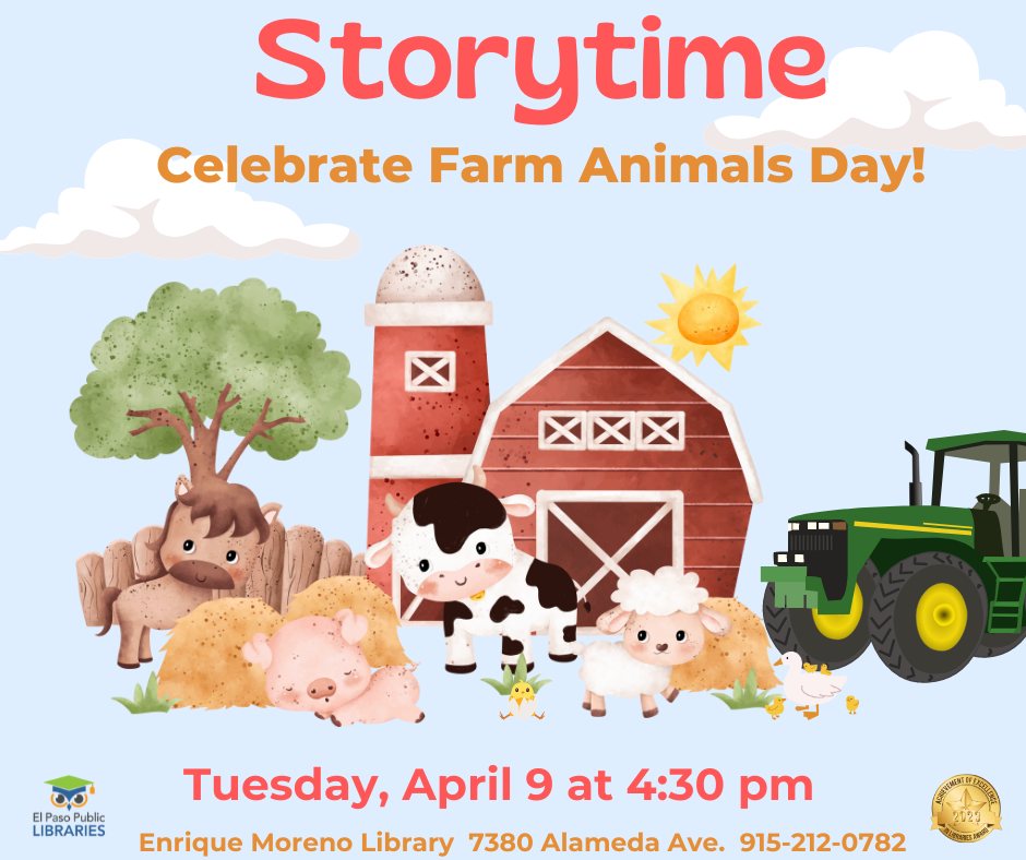 Storytime Farm Animals - ToDoElPaso.com