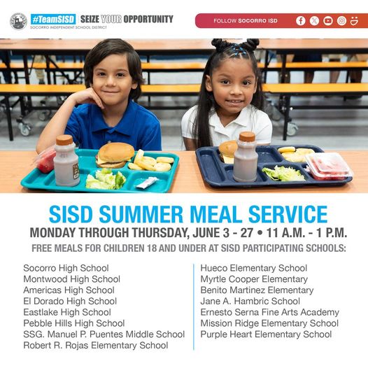 Free Summer Meal Programs for Children 2024 - ToDoElPaso.com