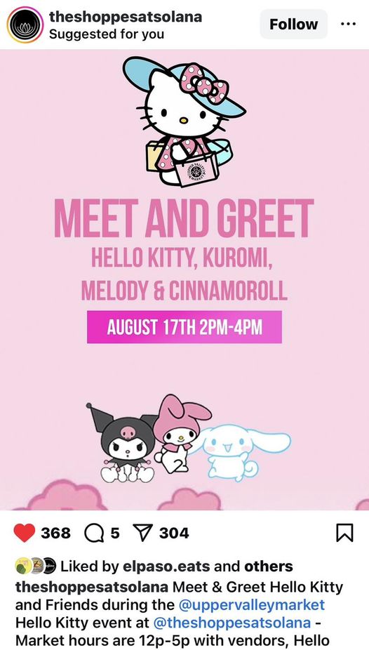 Meet & Greet with Hello Kitty & Friends - ToDoElPaso.com