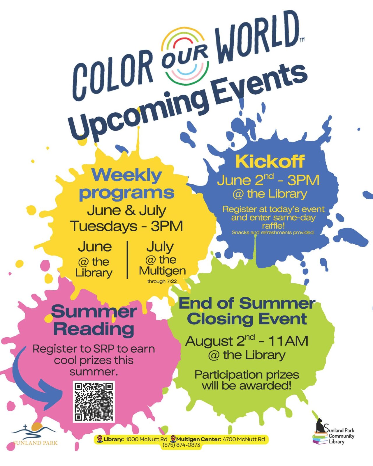 Color Our World – Sunland Park Summer Reading Program 2025 - ToDoElPaso.com