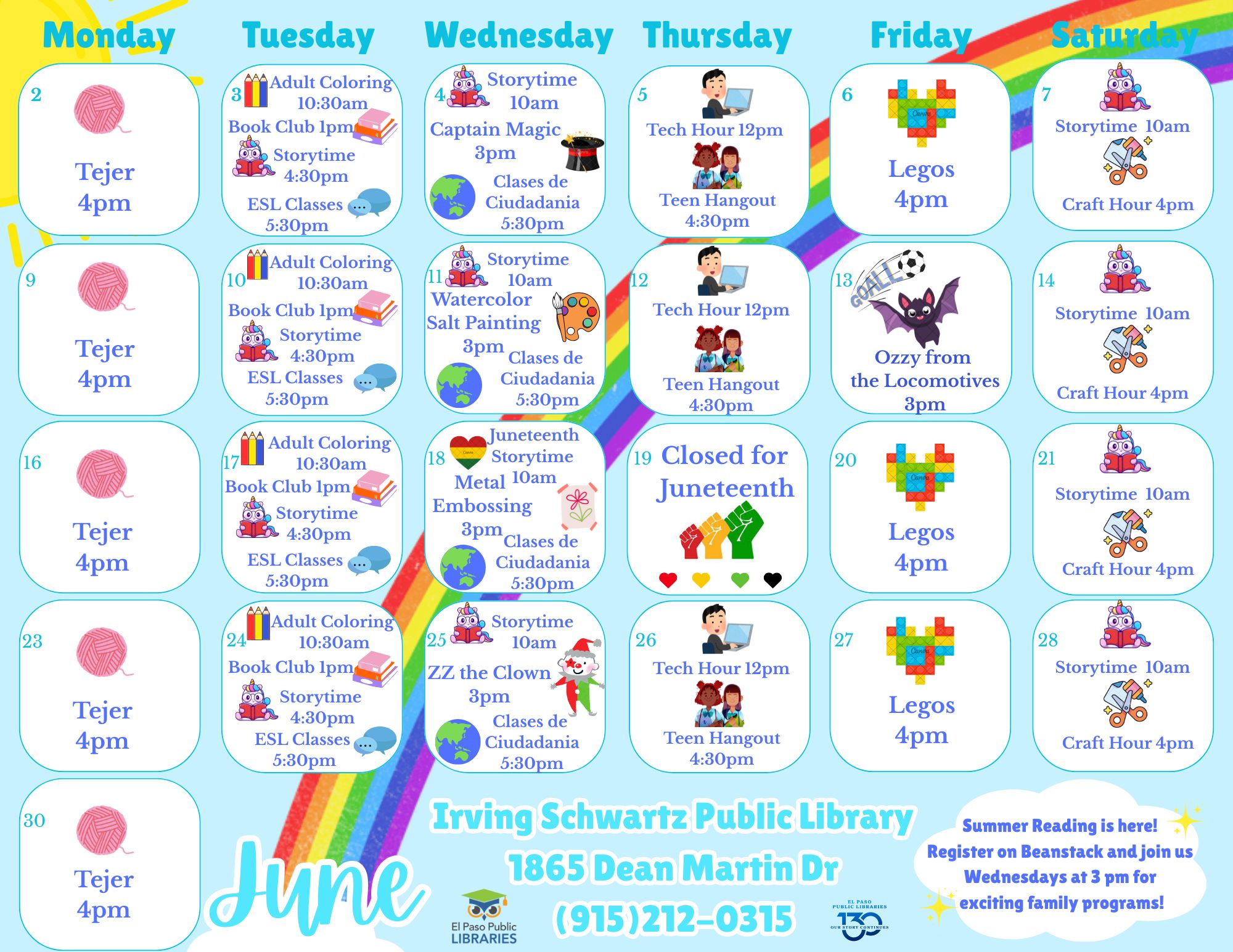 June 2025 Programs at Irving Schwartz Library – ToDoElPaso.com