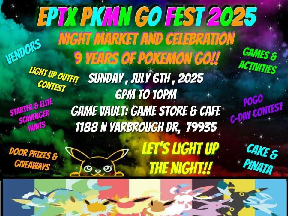 EPTX GO Fest 2025 – Pokémon GO 9-Year Anniversary Market - ToDoElPaso.com