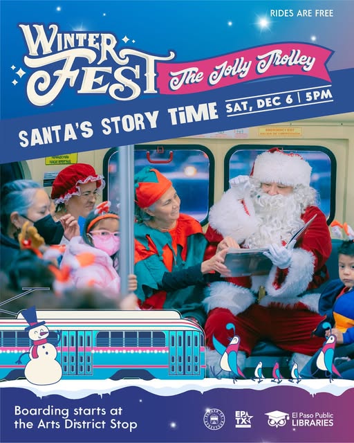 Jolly Rolley Santa’s Story Time Streetcar Ride - ToDoElPaso.com