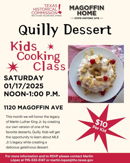 Kids Cooking Class: Quilly Dessert at the Magoffin Home - ToDoElPaso.com