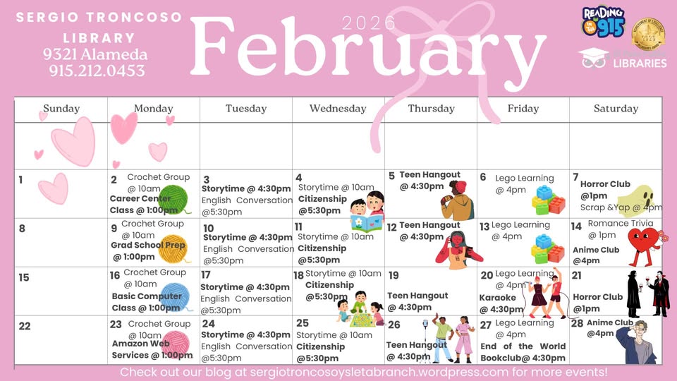 Sergio Troncoso Library – February Programs - ToDoElPaso.com